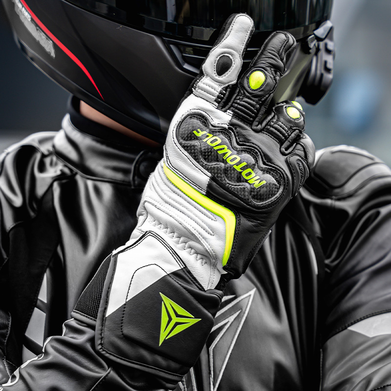 MOTOWOLF Long leather racing gloves MDL0349 - MOTOWOLF