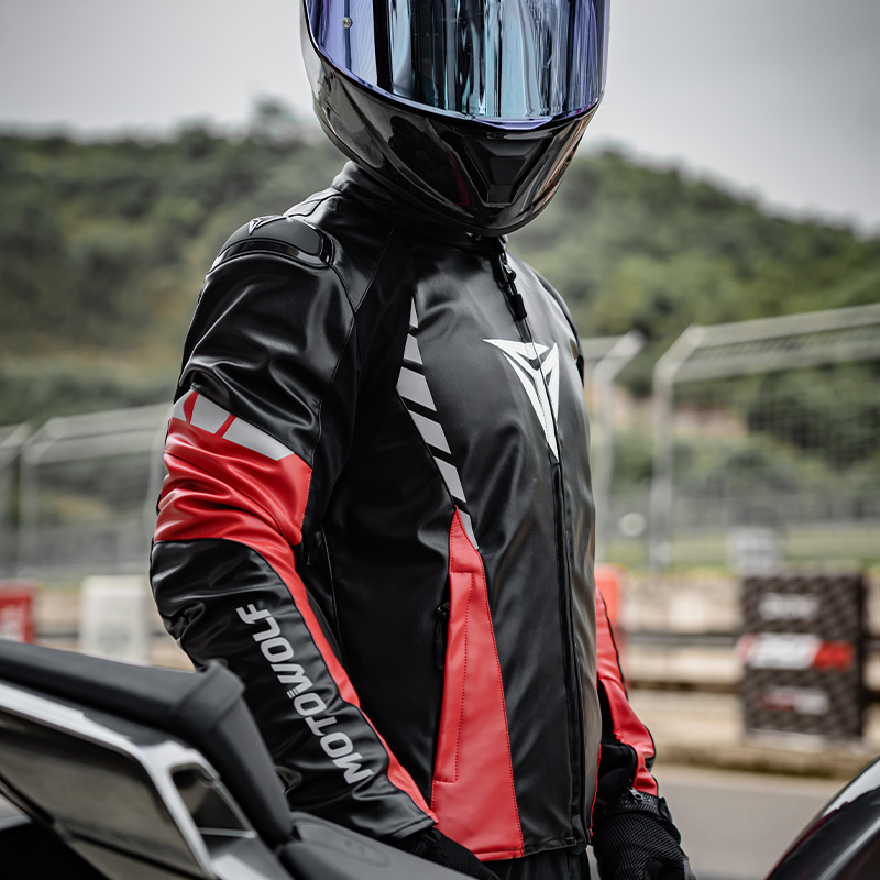 Motorcycle windproof leather jacket MDL0525 - MOTOWOLF