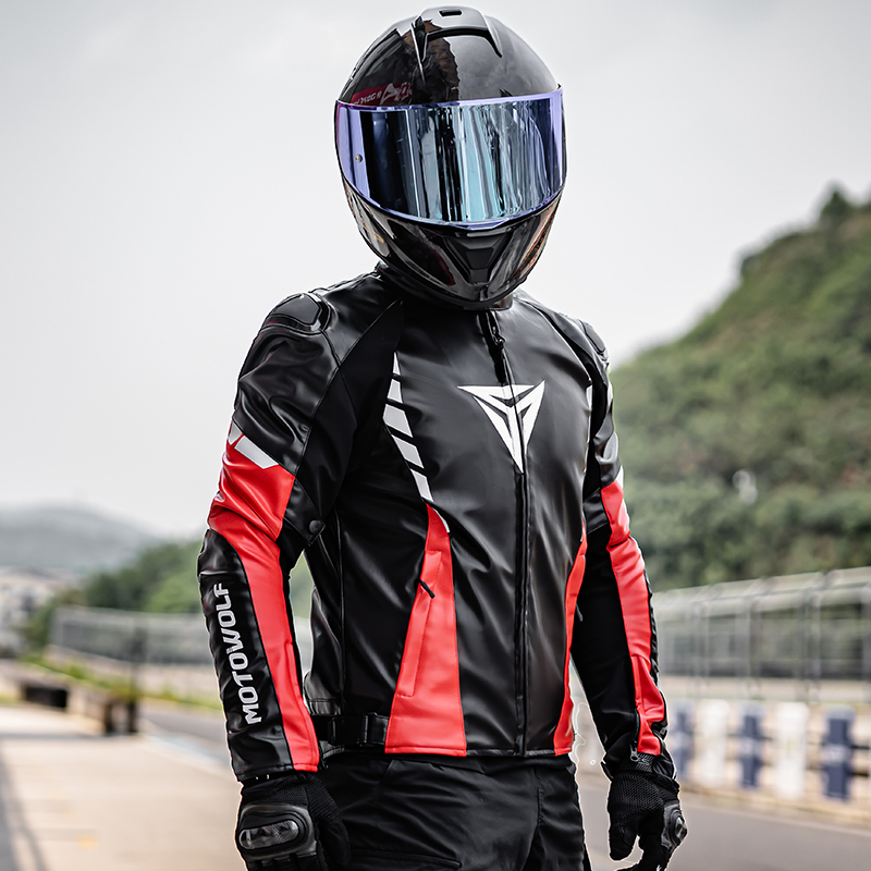 Motorcycle windproof leather jacket MDL0525 - MOTOWOLF